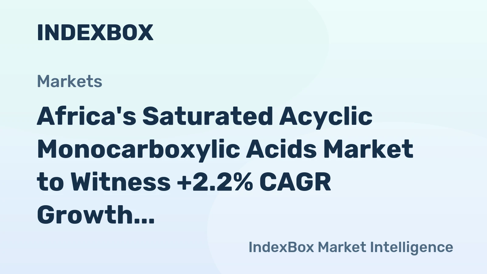 Africa's Saturated Acyclic Monocarboxylic Acids Market to Witness +2.2% CAGR Growth from 2024 to 2035