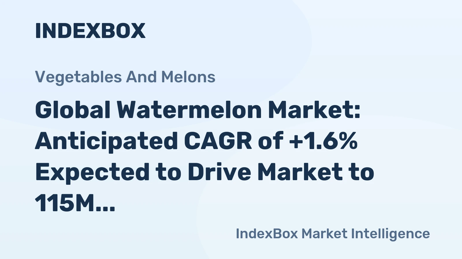 Global Watermelon Market: Anticipated CAGR of +1.6% Expected to Drive Market to 115M Tons by 2030