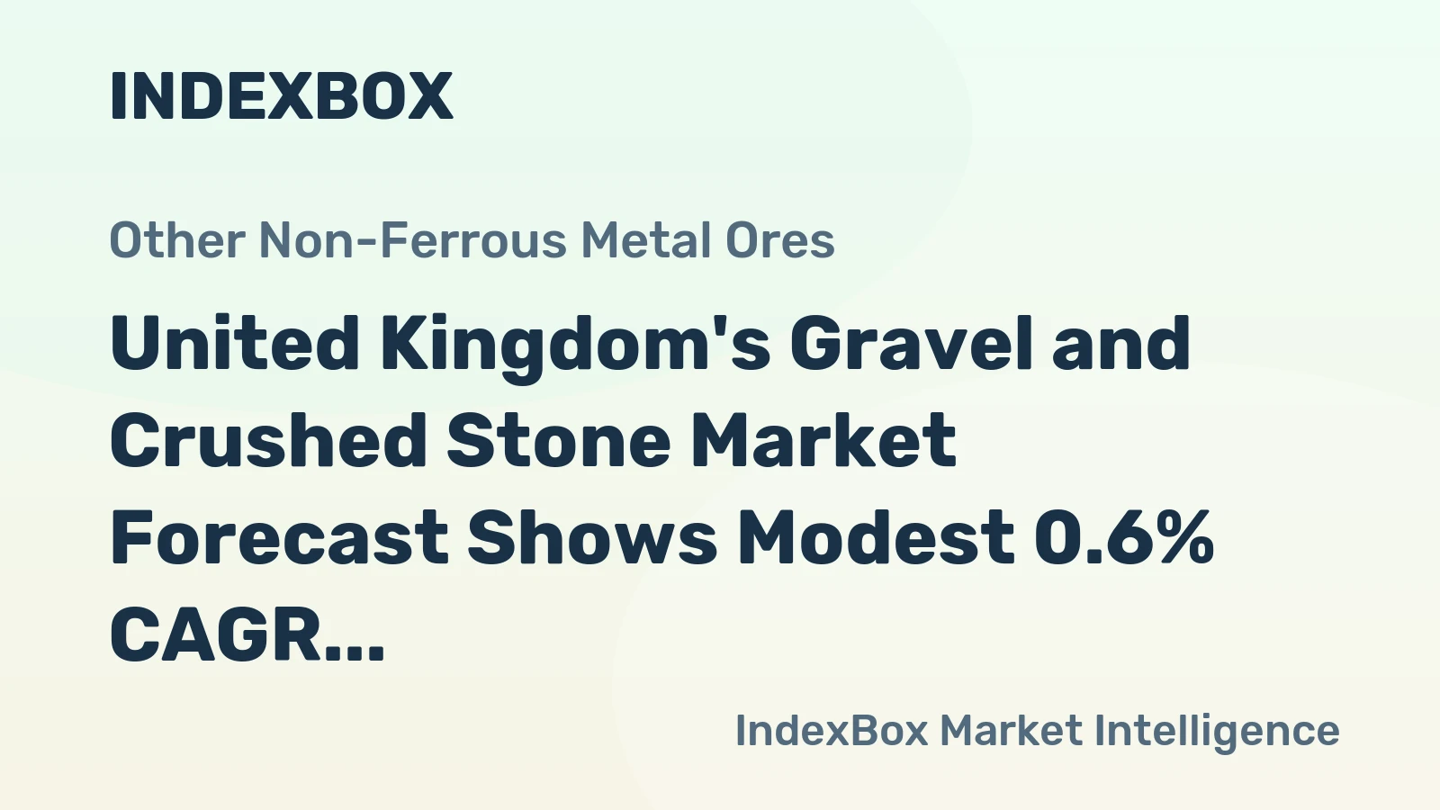 United Kingdom's Gravel and Crushed Stone Market Forecast Shows Modest 0.6% CAGR Growth Through 2035