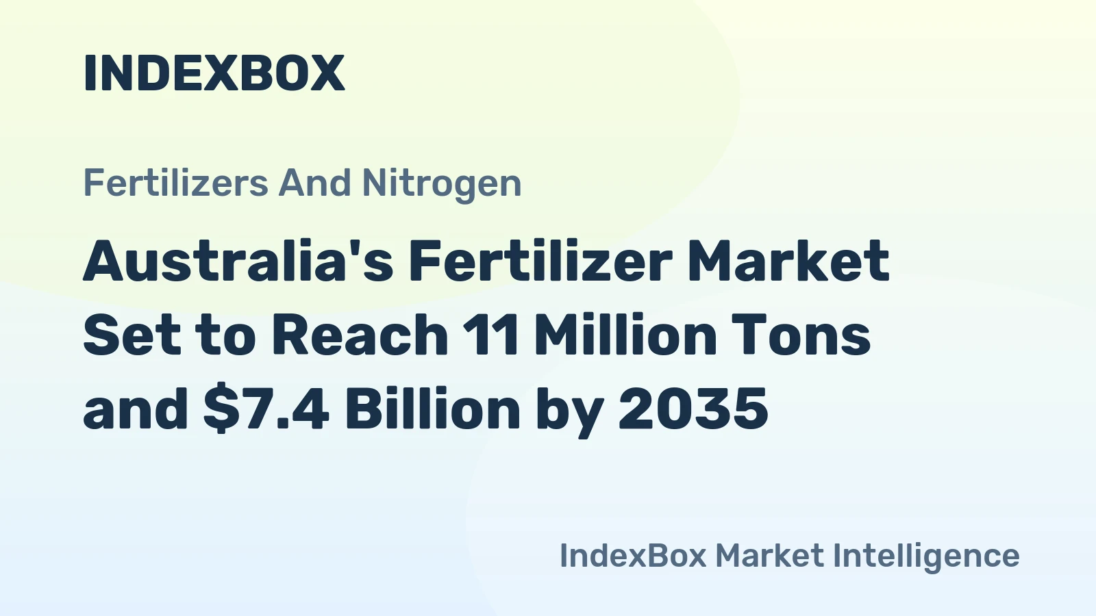 Australia's Fertilizer Market Set to Reach 11 Million Tons and $7.4 Billion by 2035