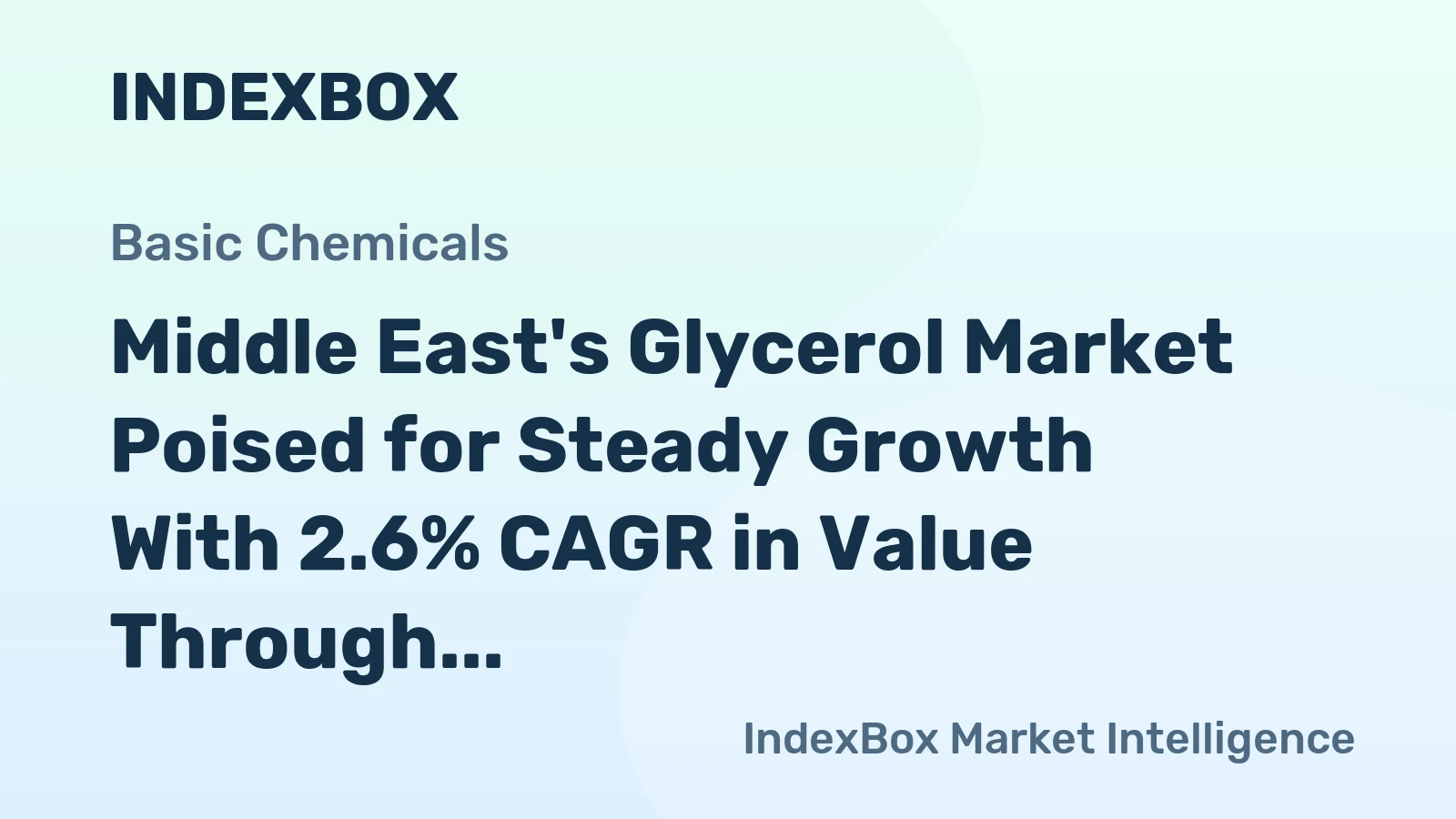 Middle East's Glycerol Market Poised for Steady Growth With 2.6% CAGR in Value Through 2035