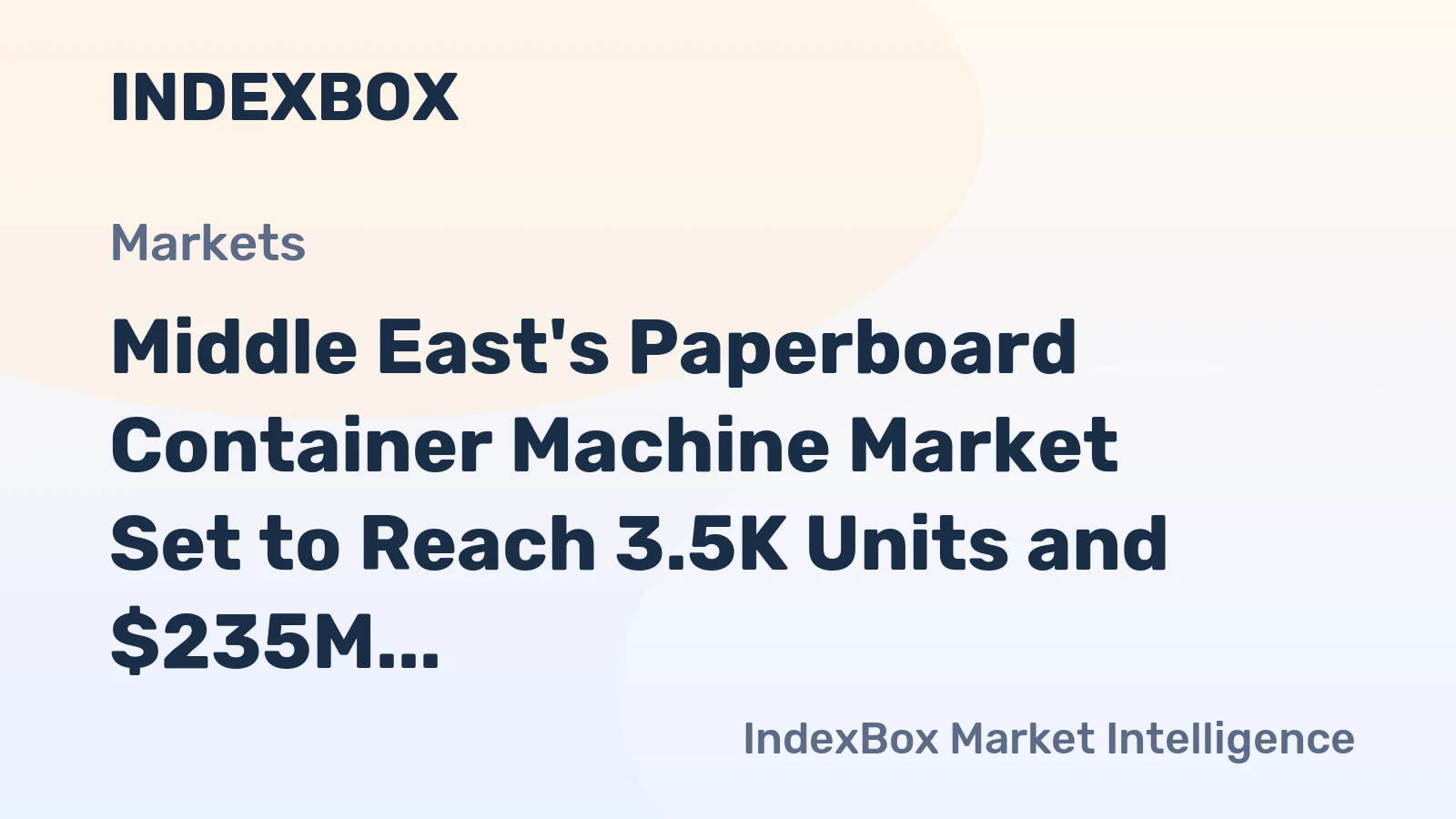 Middle East's Paperboard Container Machine Market Set to Reach 3.5K Units and $235M