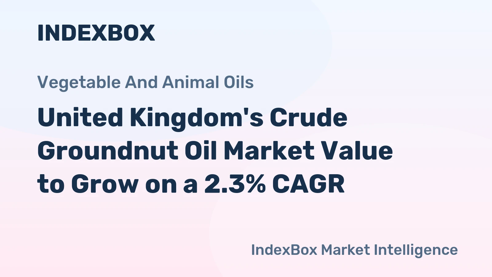 United Kingdom's Crude Groundnut Oil Market Value to Grow on a 2.3% CAGR
