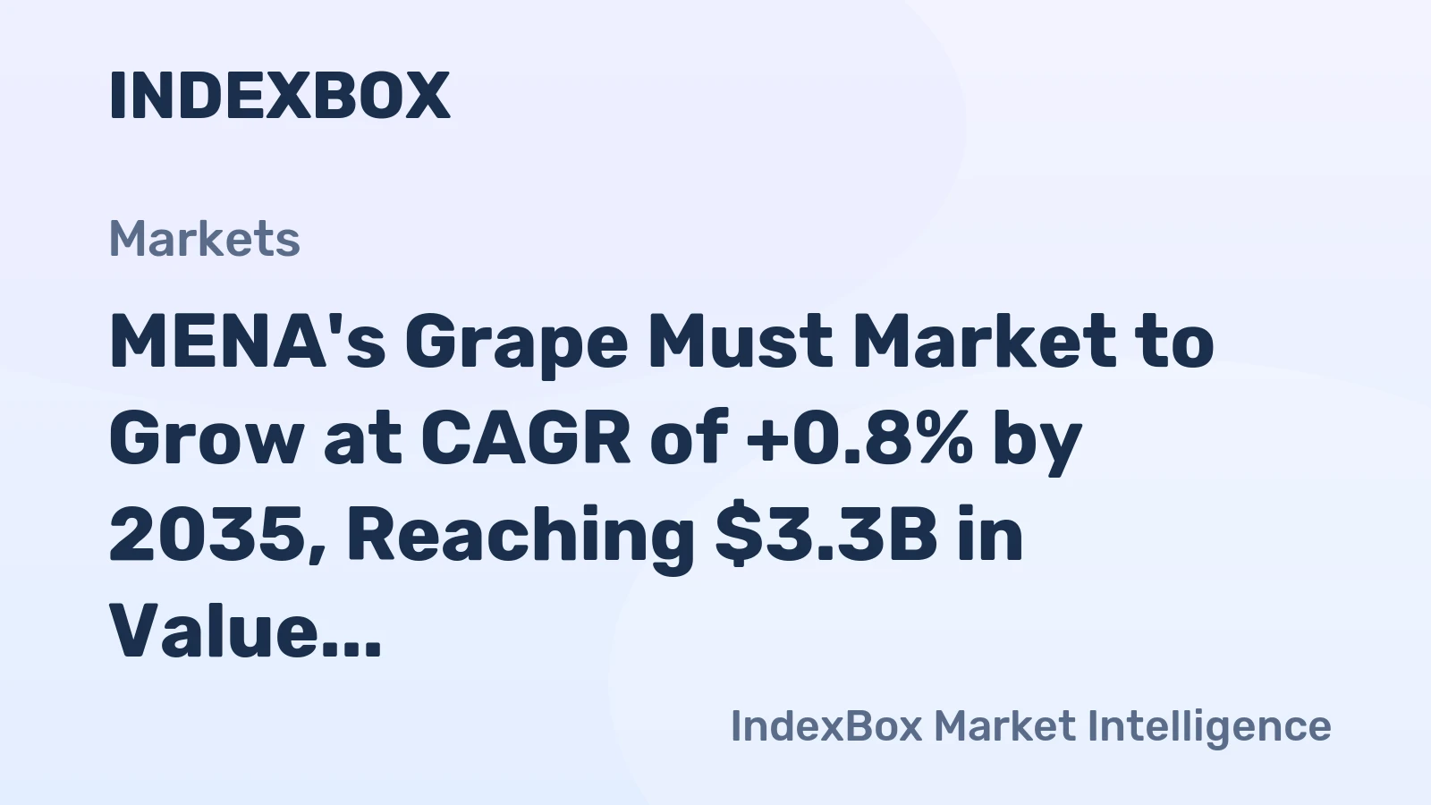 MENA's Grape Must Market to Grow at CAGR of +0.8% by 2035, Reaching $3.3B in Value
