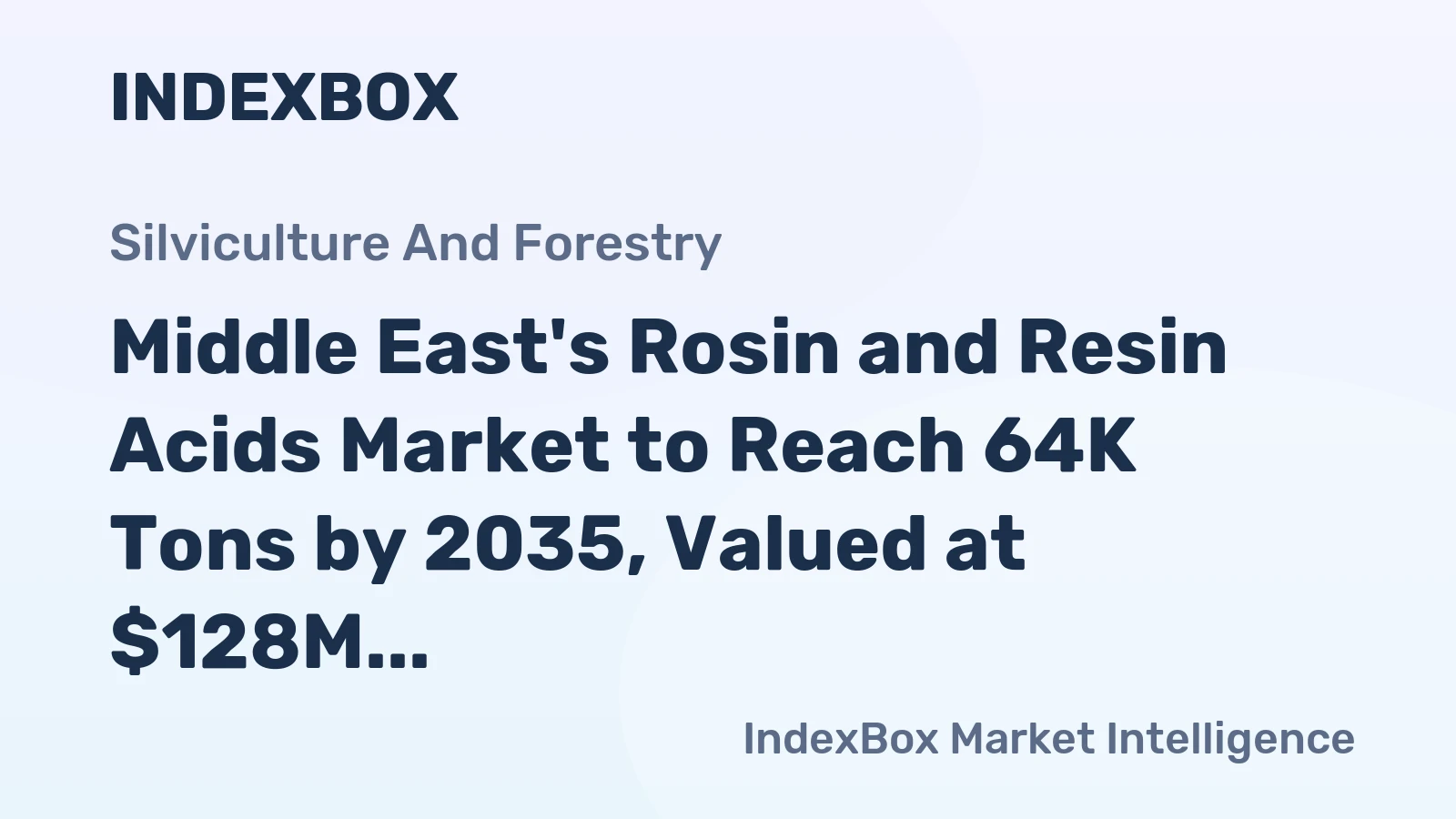 Middle East's Rosin and Resin Acids Market to Reach 64K Tons by 2035, Valued at $128M