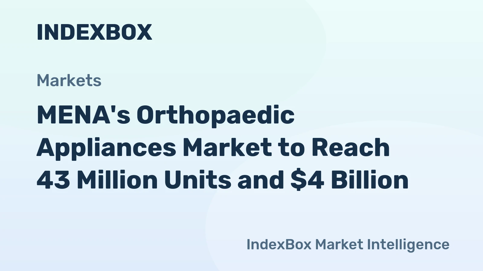 MENA's Orthopaedic Appliances Market to Reach 43 Million Units and $4 Billion