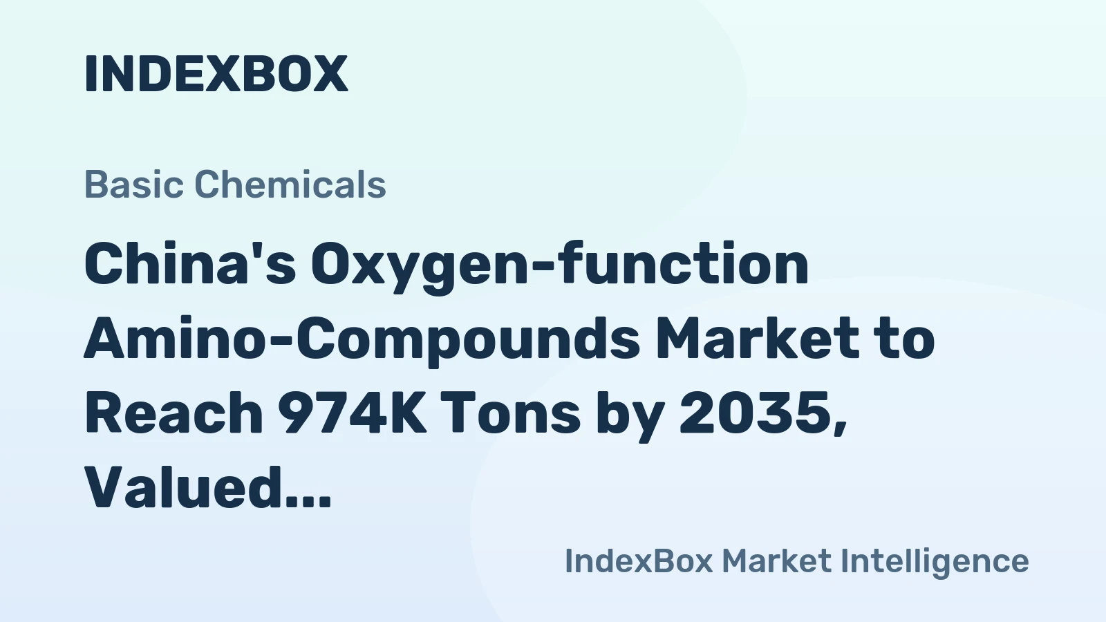 China's Oxygen-function Amino-Compounds Market to Reach 974K Tons by 2035, Valued at $3.6B