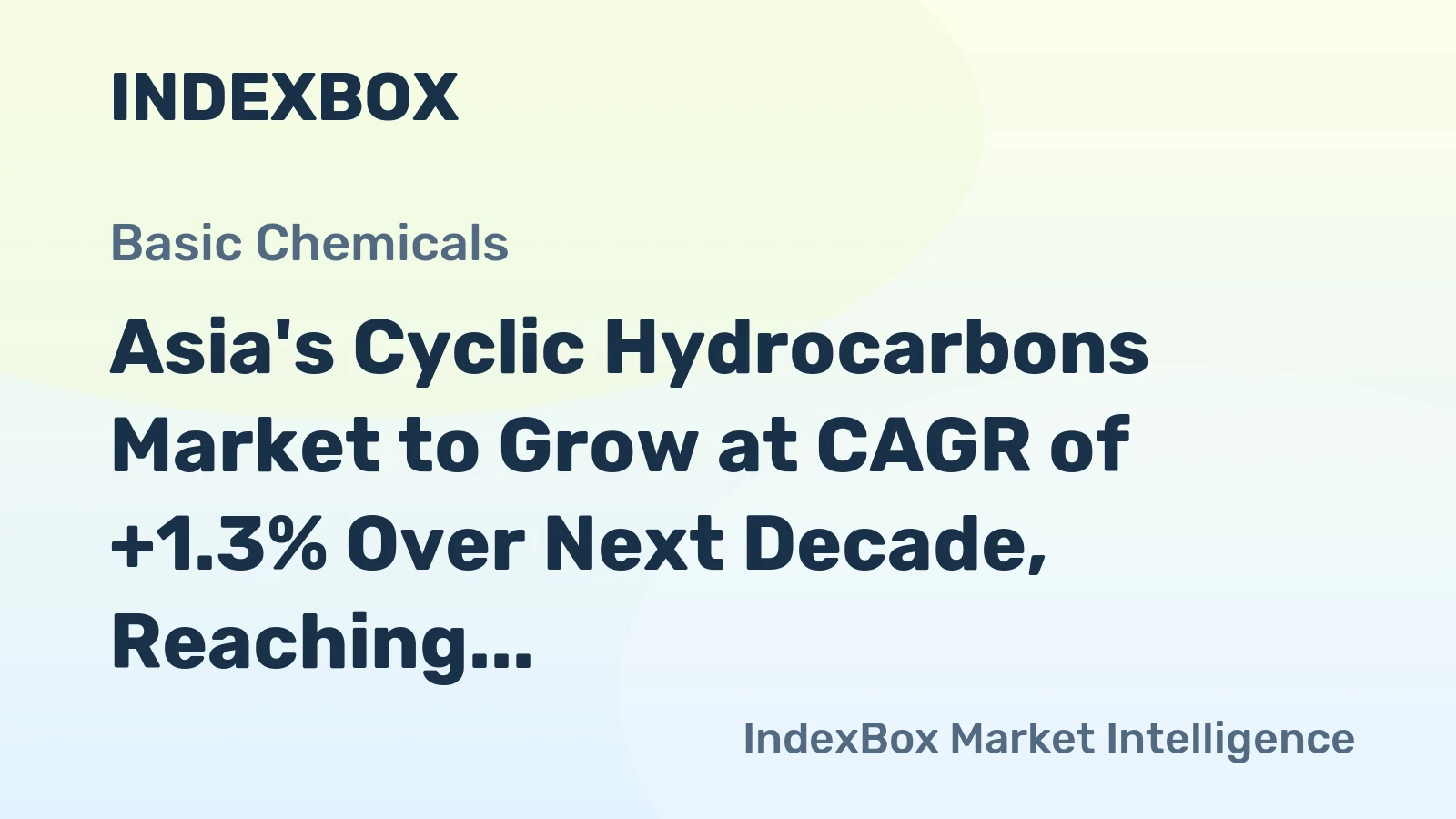 Asia's Cyclic Hydrocarbons Market to Grow at CAGR of +1.3% Over Next Decade, Reaching $87.8B by 2035