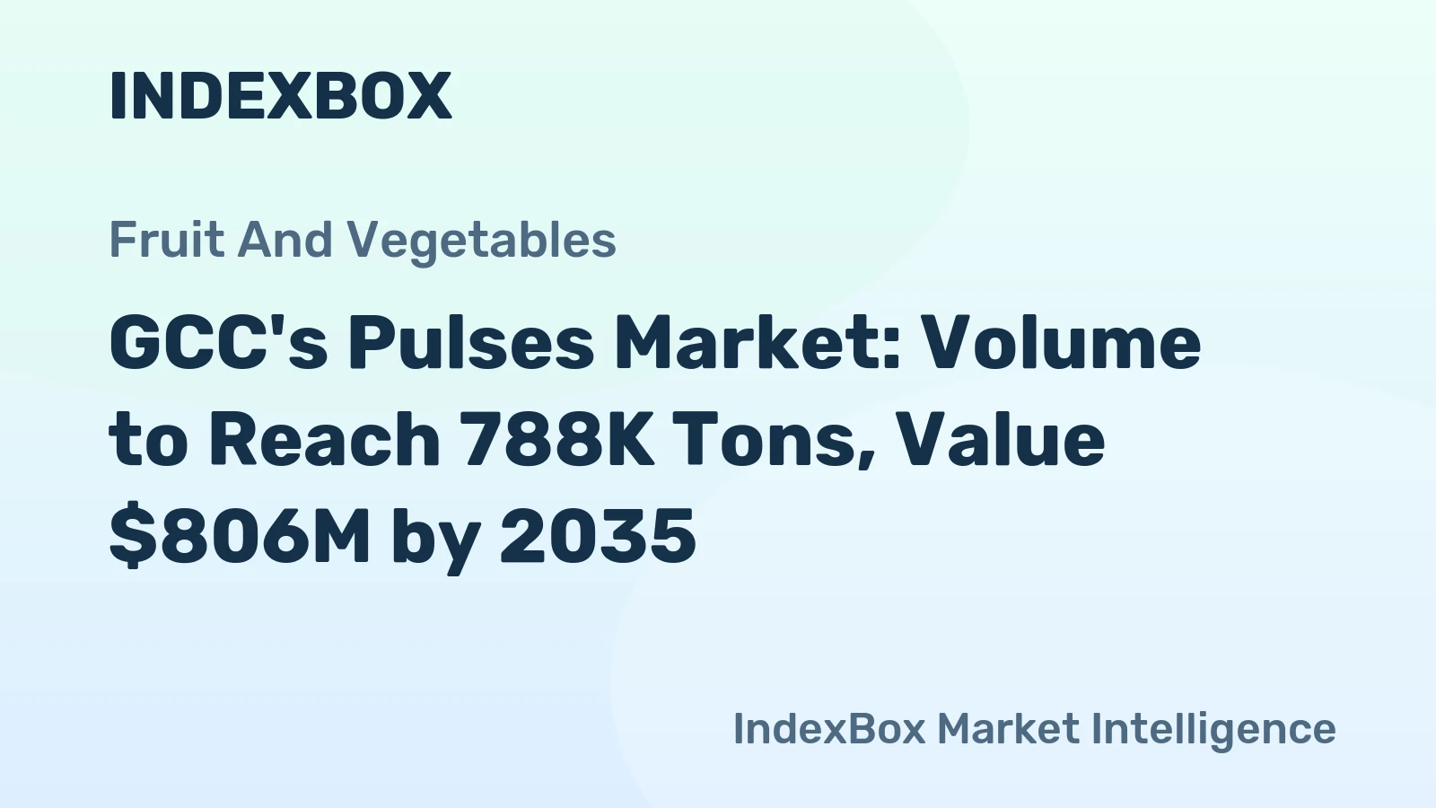 GCC's Pulses Market: Volume to Reach 788K Tons, Value $806M by 2035
