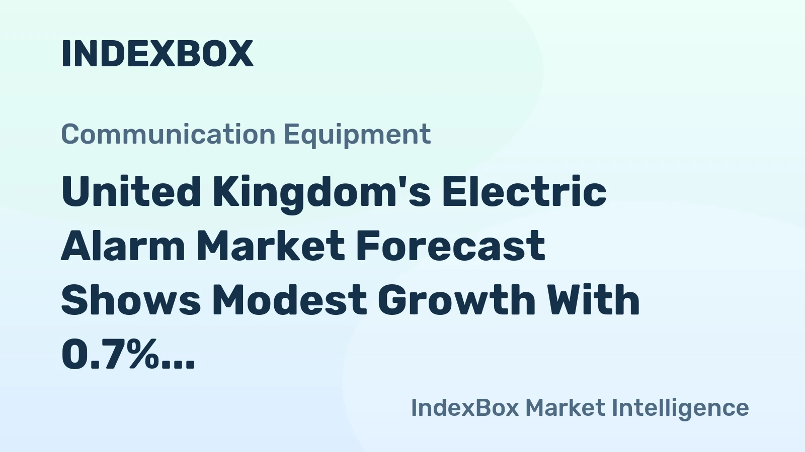 United Kingdom's Electric Alarm Market Forecast Shows Modest Growth With 0.7% Volume CAGR Through 2035