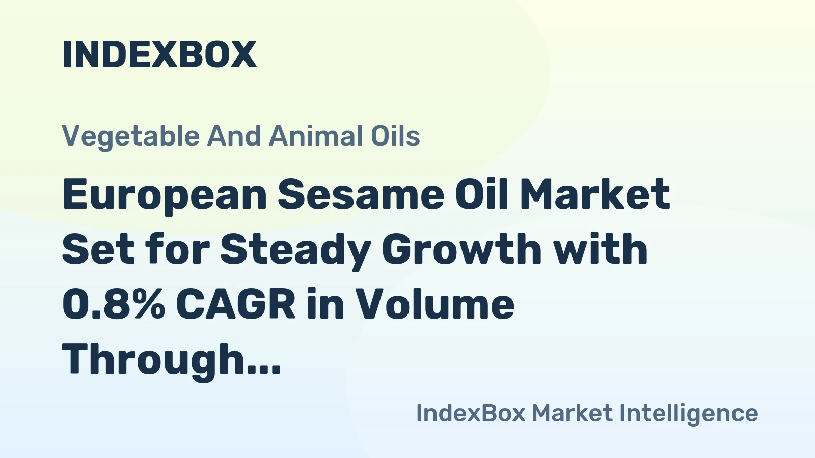 European Sesame Oil Market Set for Steady Growth with 0.8% CAGR in Volume Through 2035