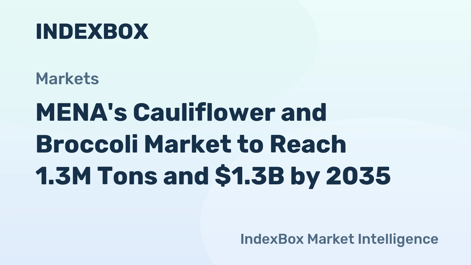 MENA's Cauliflower and Broccoli Market to Reach 1.3M Tons and $1.3B by 2035