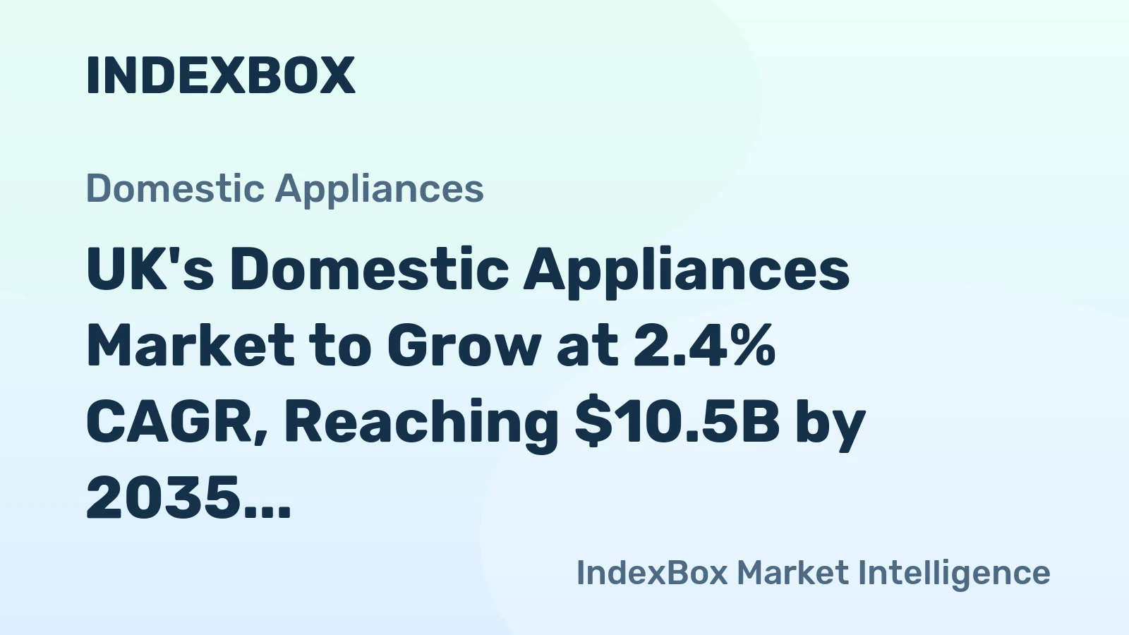 UK's Domestic Appliances Market to Grow at 2.4% CAGR, Reaching $10.5B by 2035