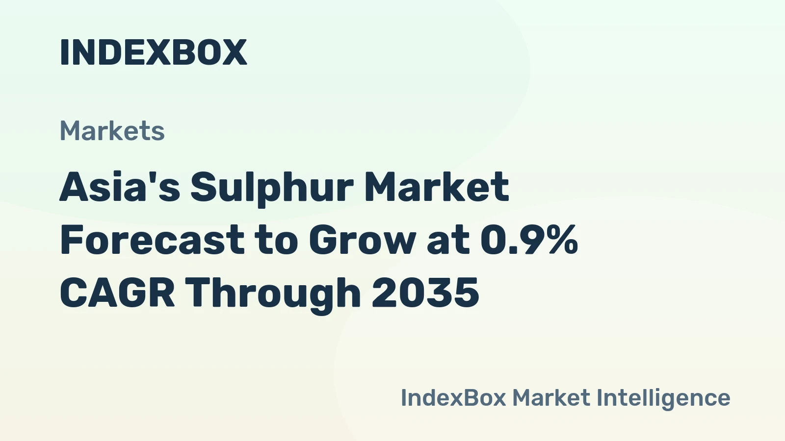 Asia's Sulphur Market Forecast to Grow at 0.9% CAGR Through 2035