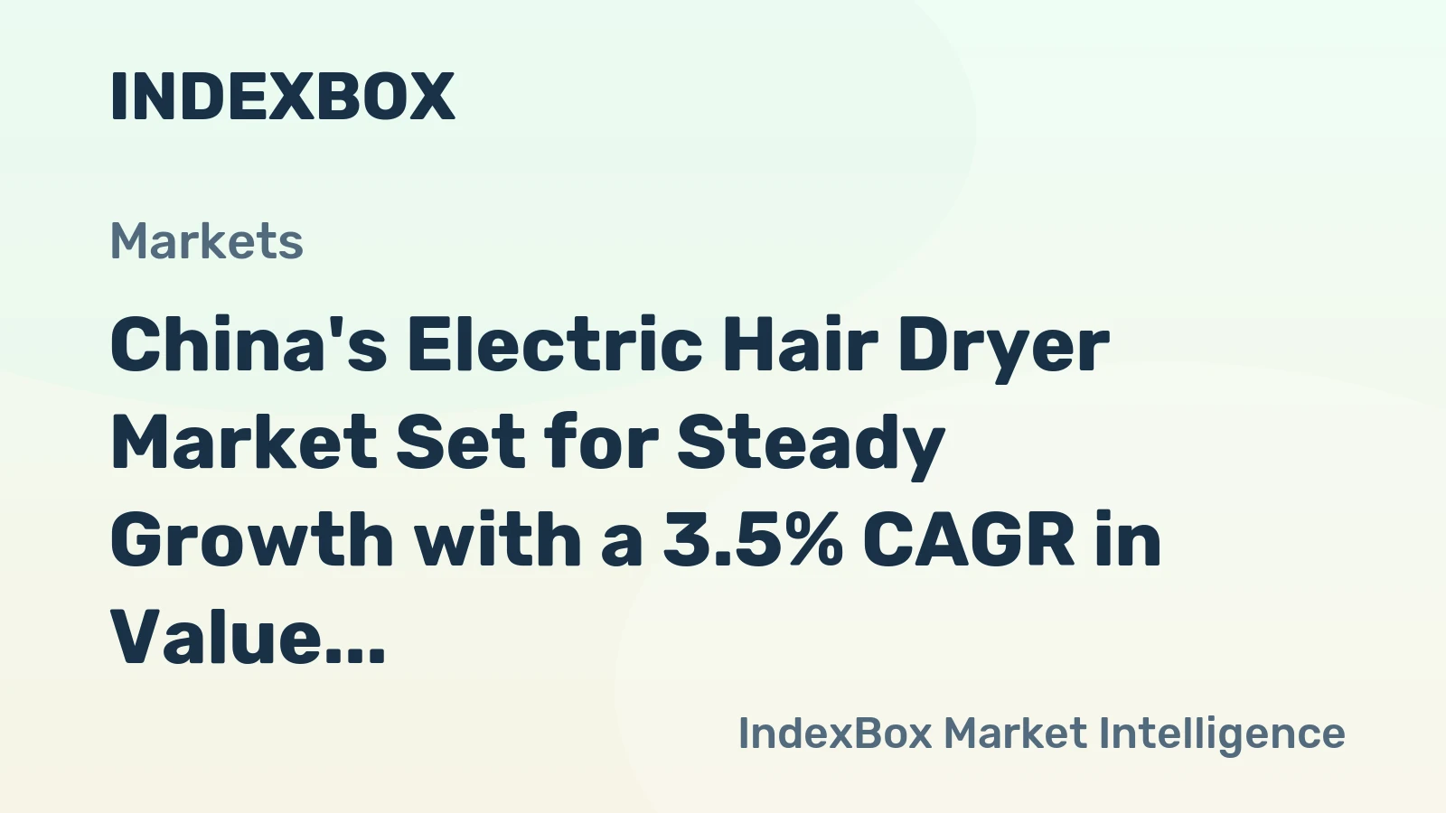 China's Electric Hair Dryer Market Set for Steady Growth with a 3.5% CAGR in Value