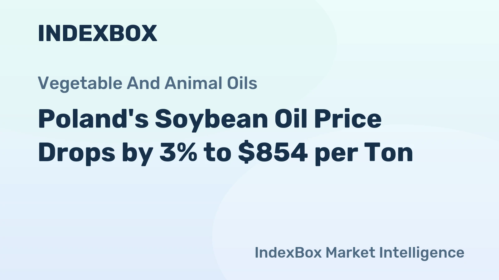 Poland's Soybean Oil Price Drops by 3% to $854 per Ton