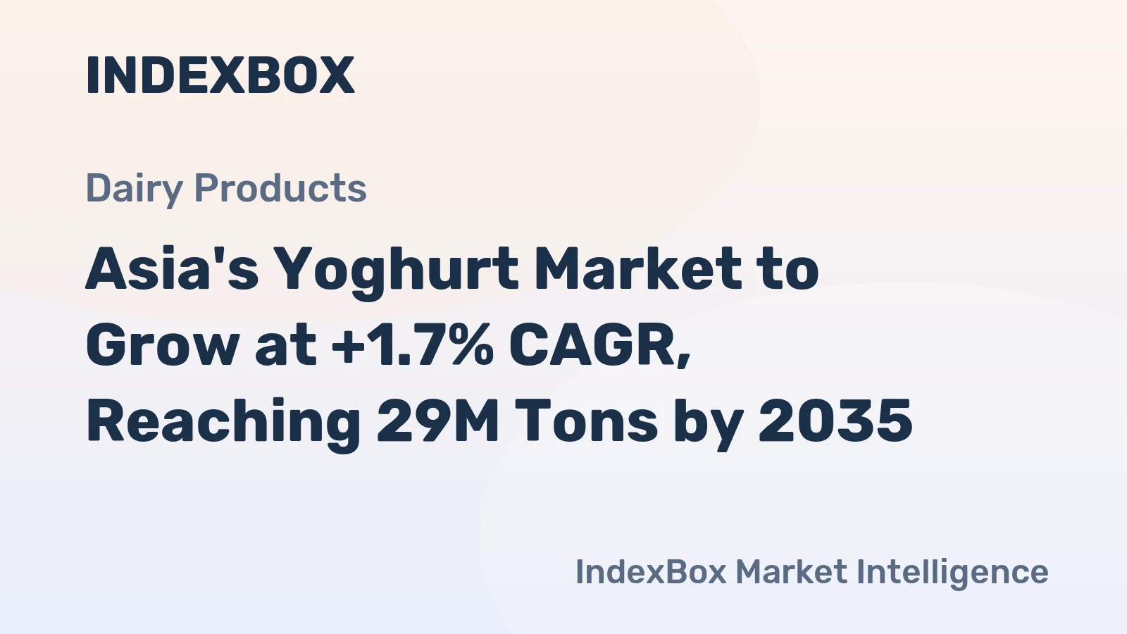 Asia's Yoghurt Market to Grow at +1.7% CAGR, Reaching 29M Tons by 2035