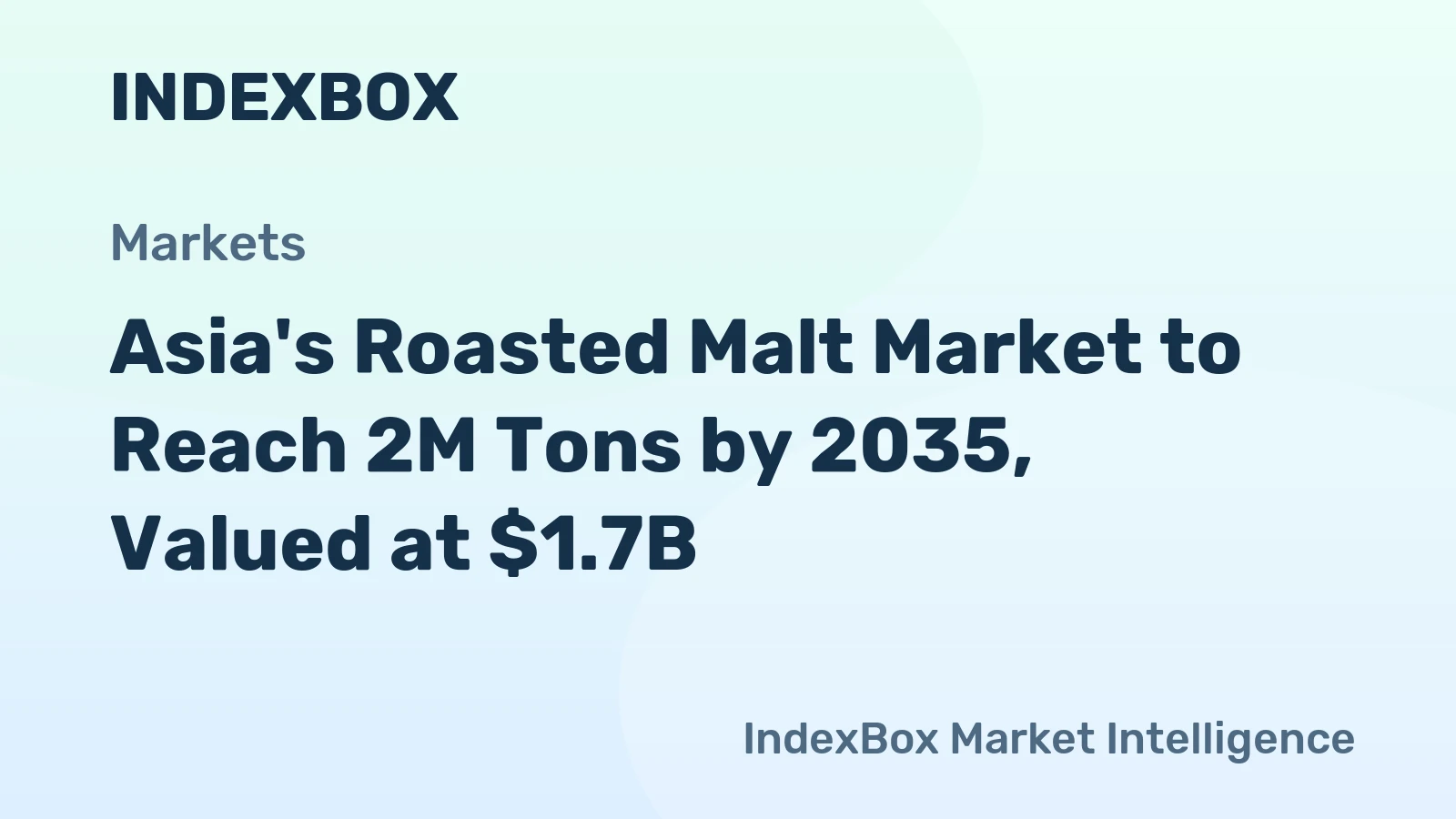 Asia's Roasted Malt Market to Reach 2M Tons by 2035, Valued at $1.7B