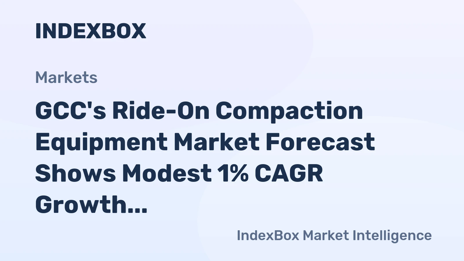 GCC's Ride-On Compaction Equipment Market Forecast Shows Modest 1% CAGR Growth Through 2035