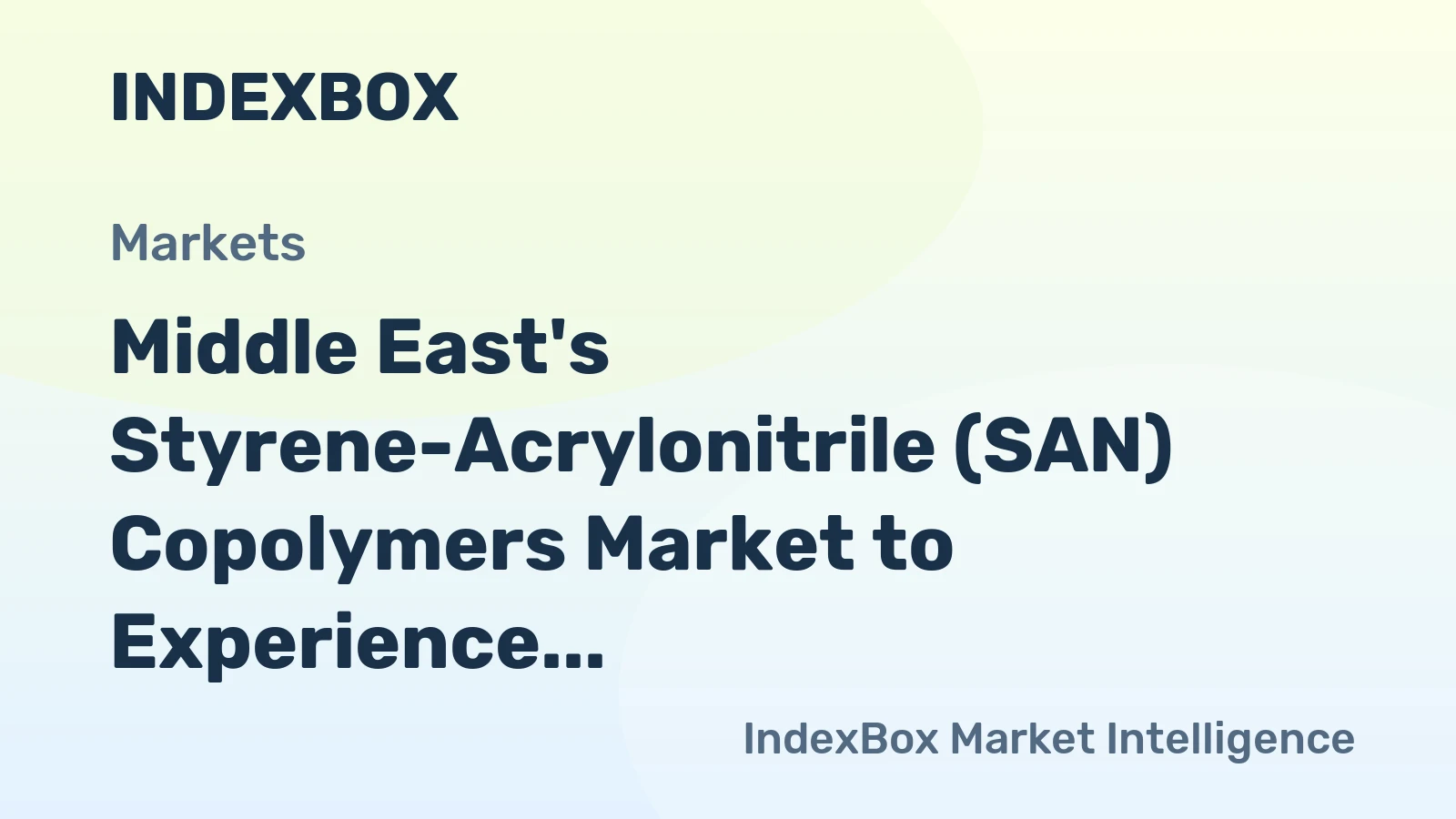 Middle East's Styrene-Acrylonitrile (SAN) Copolymers Market to Experience Steady Growth with +2.4% CAGR from 2024 to 2035