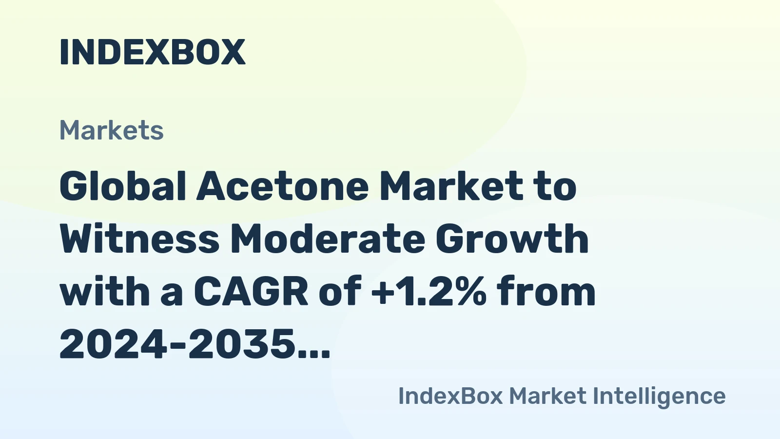 Global Acetone Market to Witness Moderate Growth with a CAGR of +1.2% from 2024-2035