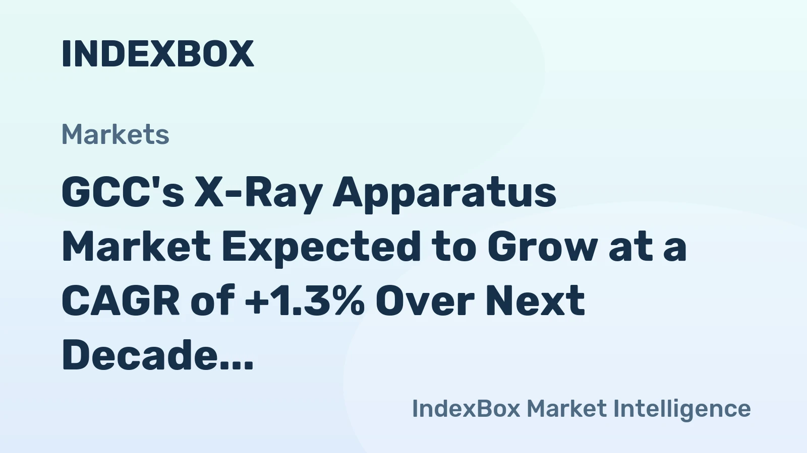 GCC's X-Ray Apparatus Market Expected to Grow at a CAGR of +1.3% Over Next Decade