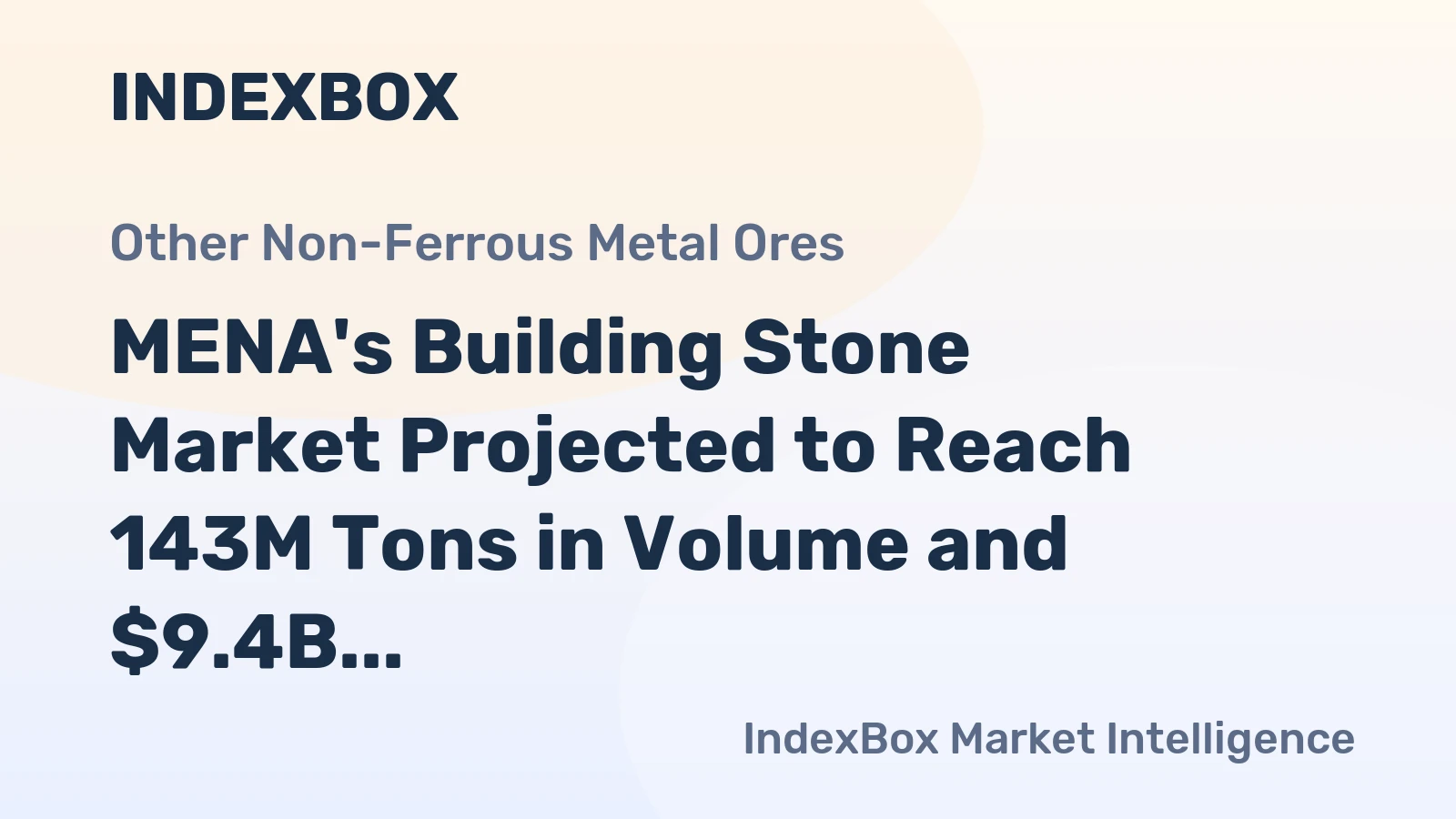 MENA's Building Stone Market Projected to Reach 143M Tons in Volume and $9.4B in Value by 2035