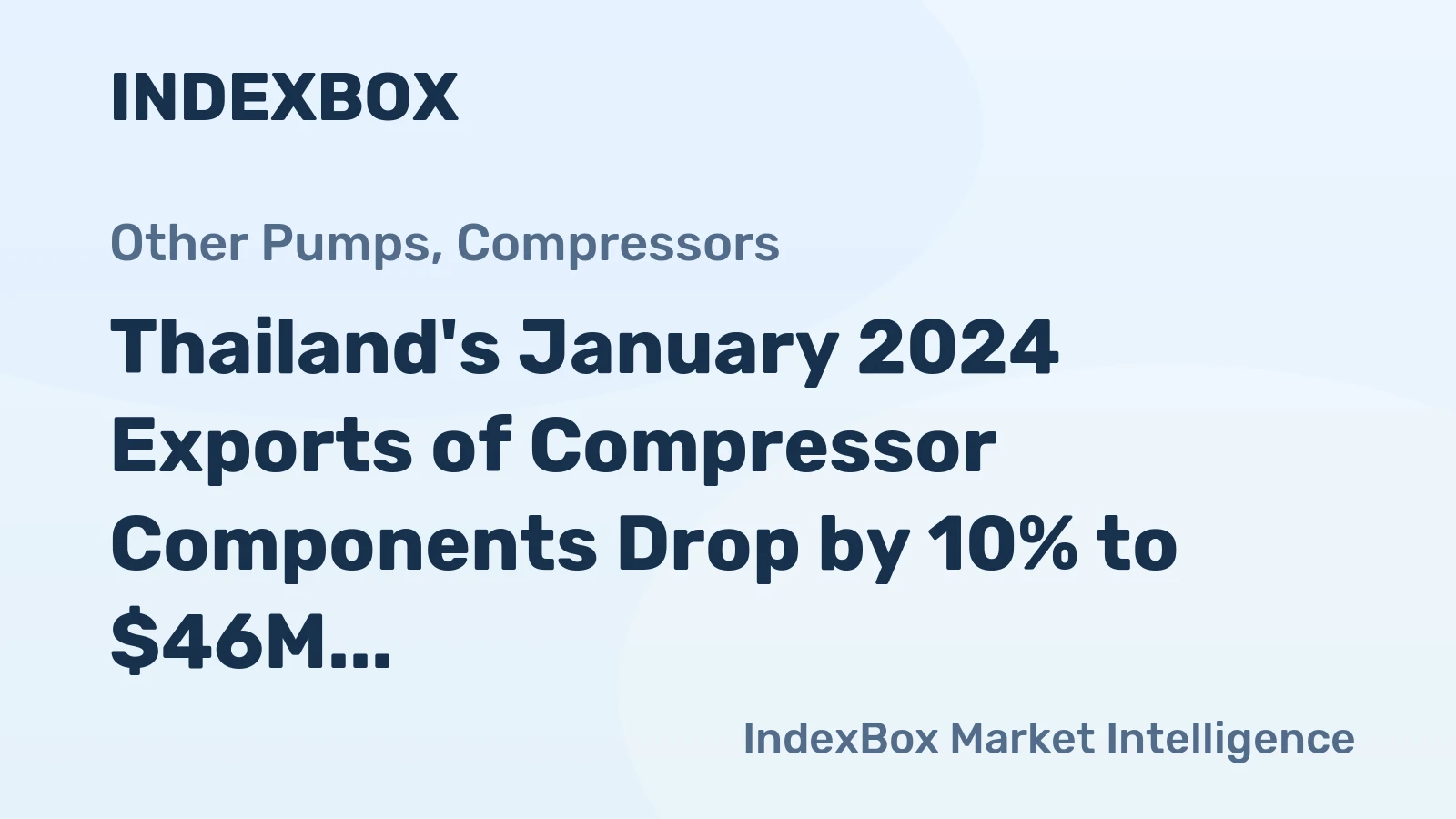 Thailand's January 2024 Exports of Compressor Components Drop by 10% to $46M
