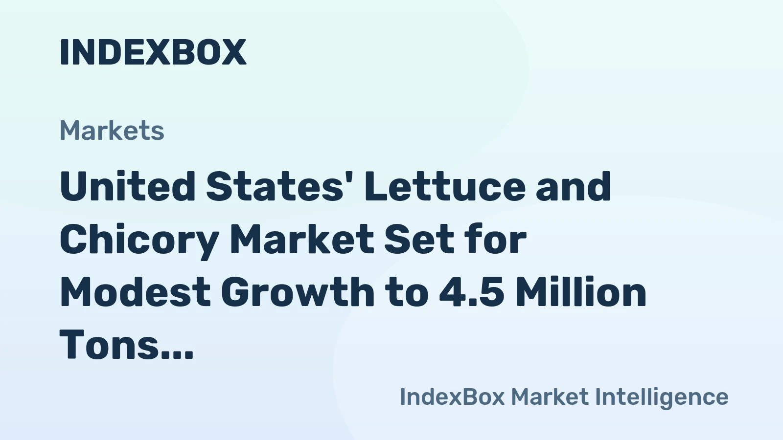 United States' Lettuce and Chicory Market Set for Modest Growth to 4.5 Million Tons and $8.3 Billion
