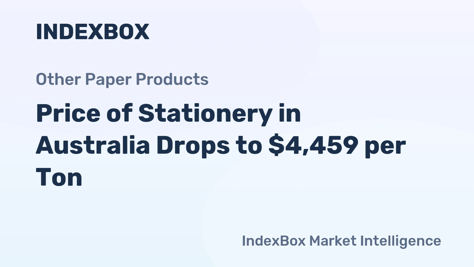 Price of Stationery in Australia Drops to $4,459 per Ton