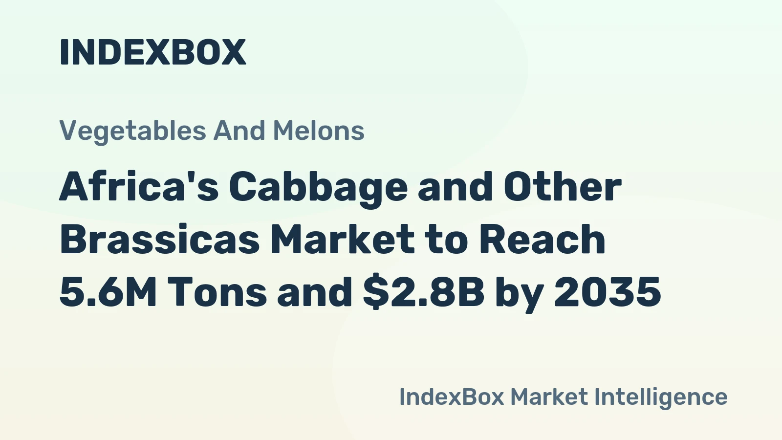 Africa's Cabbage and Other Brassicas Market to Reach 5.6M Tons and $2.8B by 2035