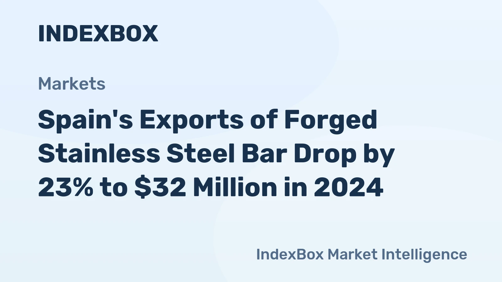Spain's Exports of Forged Stainless Steel Bar Drop by 23% to $32 Million in 2024
