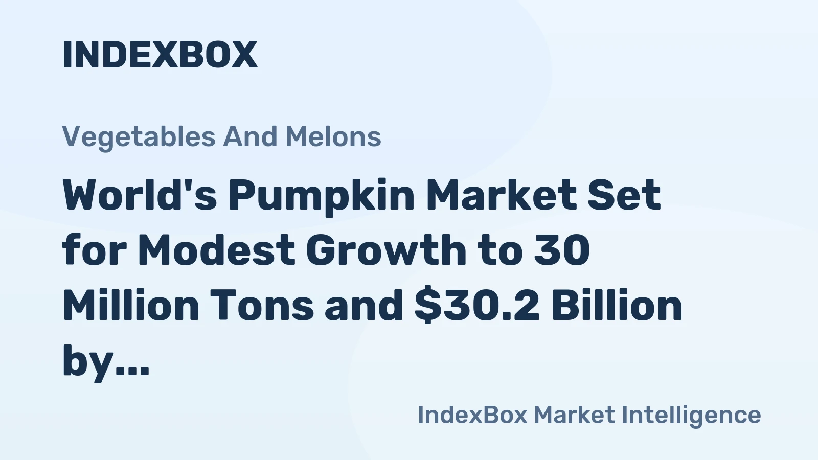 World's Pumpkin Market Set for Modest Growth to 30 Million Tons and $30.2 Billion by 2035