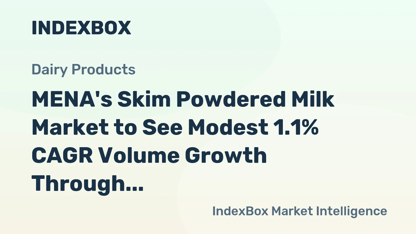 MENA's Skim Powdered Milk Market to See Modest 1.1% CAGR Volume Growth Through 2035