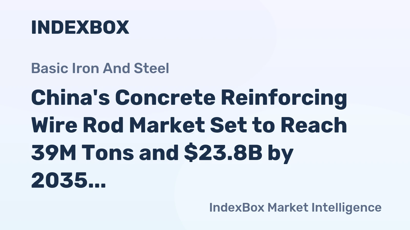 China's Concrete Reinforcing Wire Rod Market Set to Reach 39M Tons and $23.8B by 2035