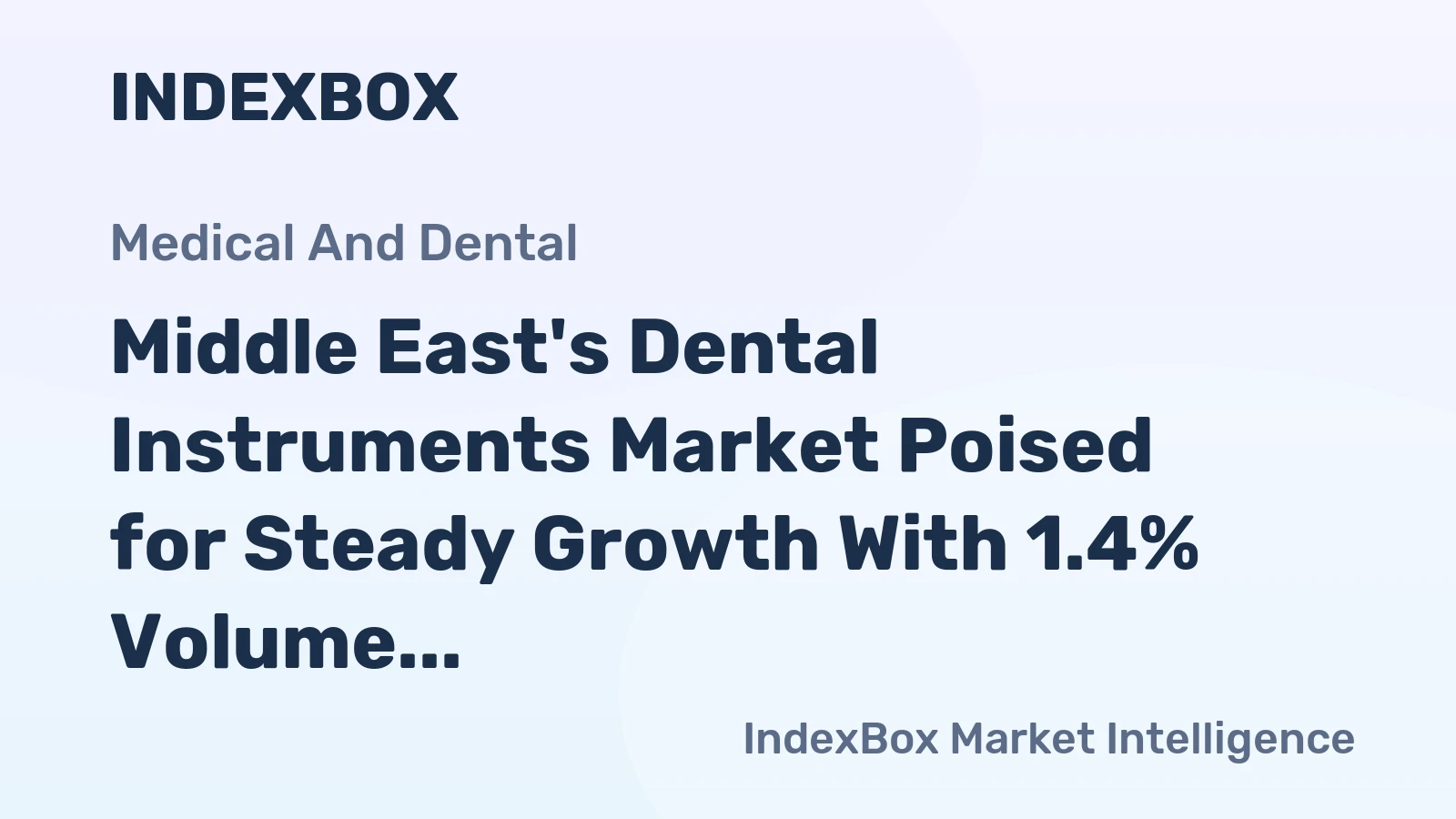 Middle East's Dental Instruments Market Poised for Steady Growth With 1.4% Volume CAGR Through 2035