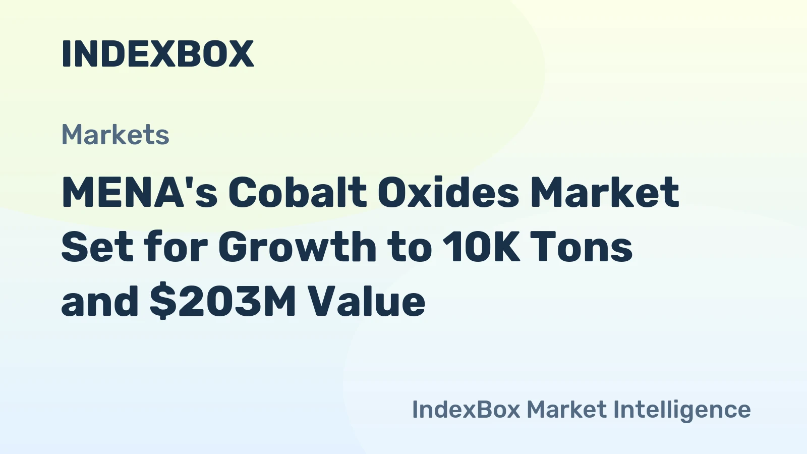 MENA's Cobalt Oxides Market Set for Growth to 10K Tons and $203M Value