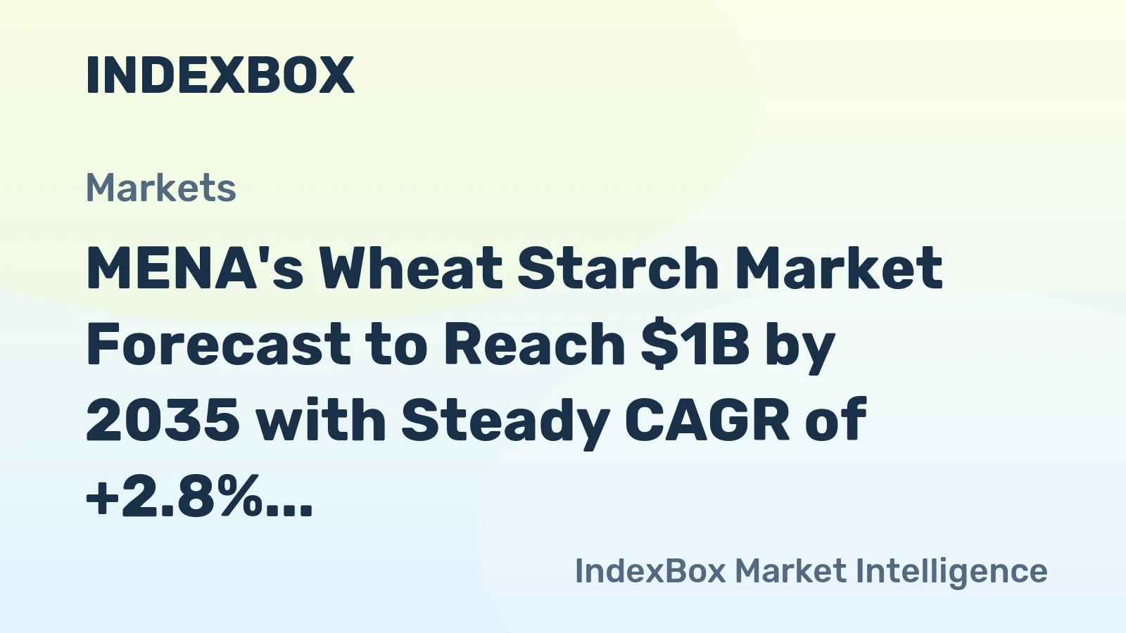 MENA's Wheat Starch Market Forecast to Reach $1B by 2035 with Steady CAGR of +2.8%