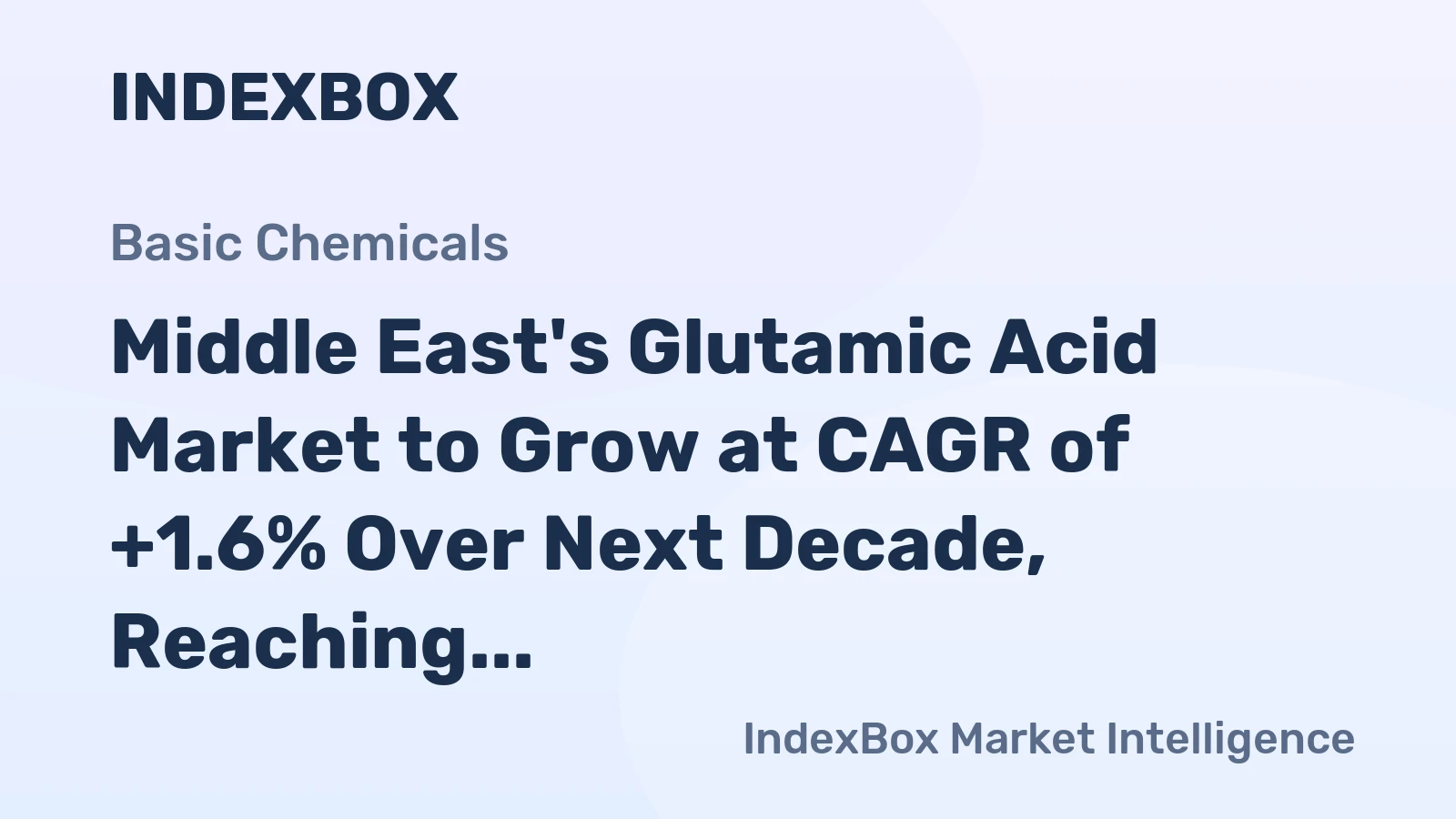 Middle East's Glutamic Acid Market to Grow at CAGR of +1.6% Over Next Decade, Reaching $65M by 2035