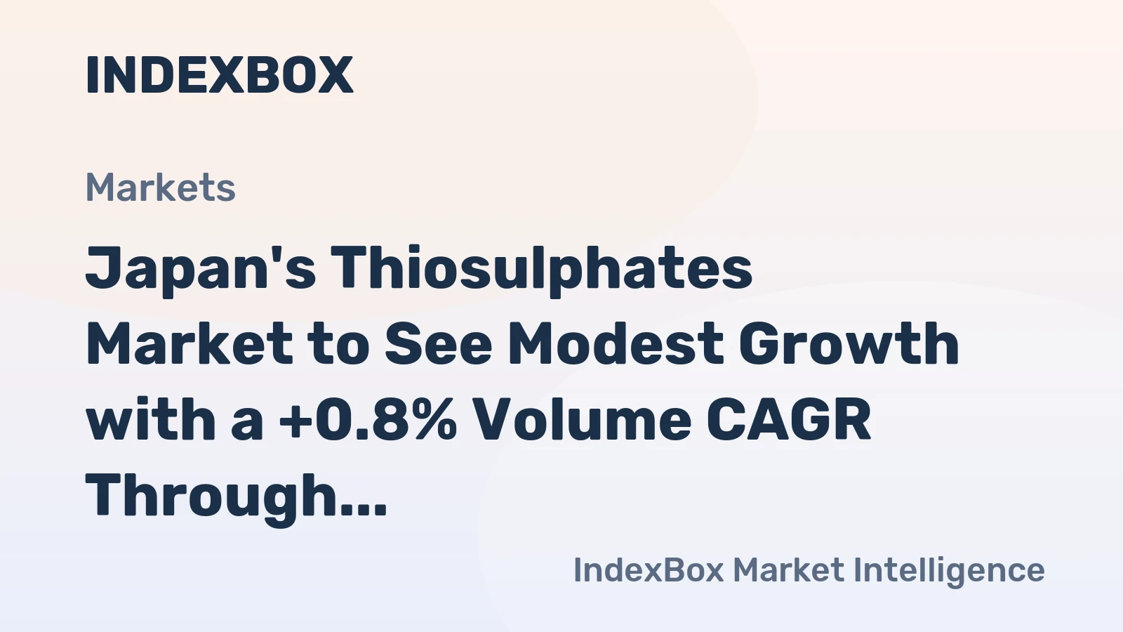 Japan's Thiosulphates Market to See Modest Growth with a +0.8% Volume CAGR Through 2035