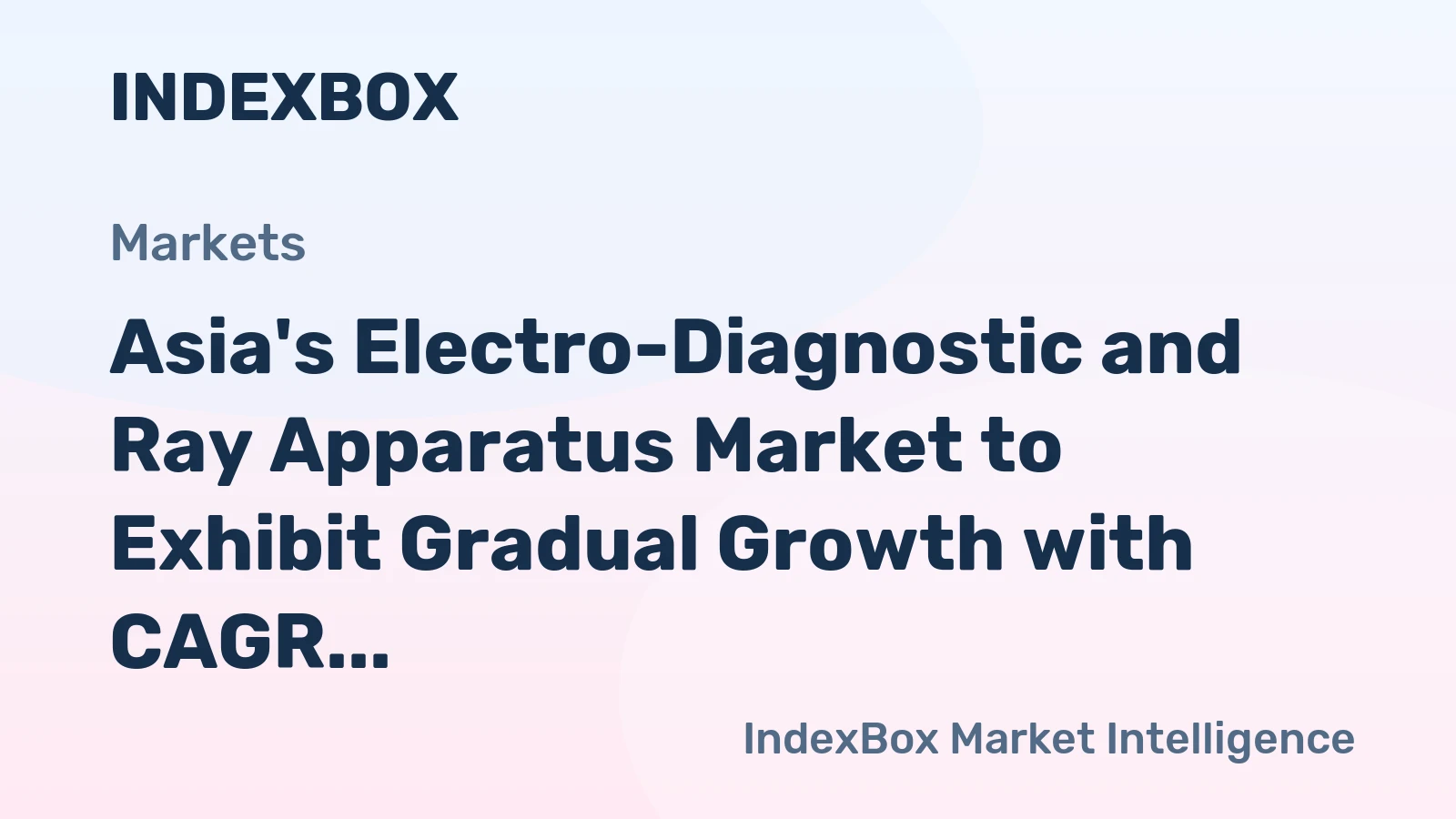Asia's Electro-Diagnostic and Ray Apparatus Market to Exhibit Gradual Growth with CAGR of +1.2% through 2035, Reaching $2,188.3B