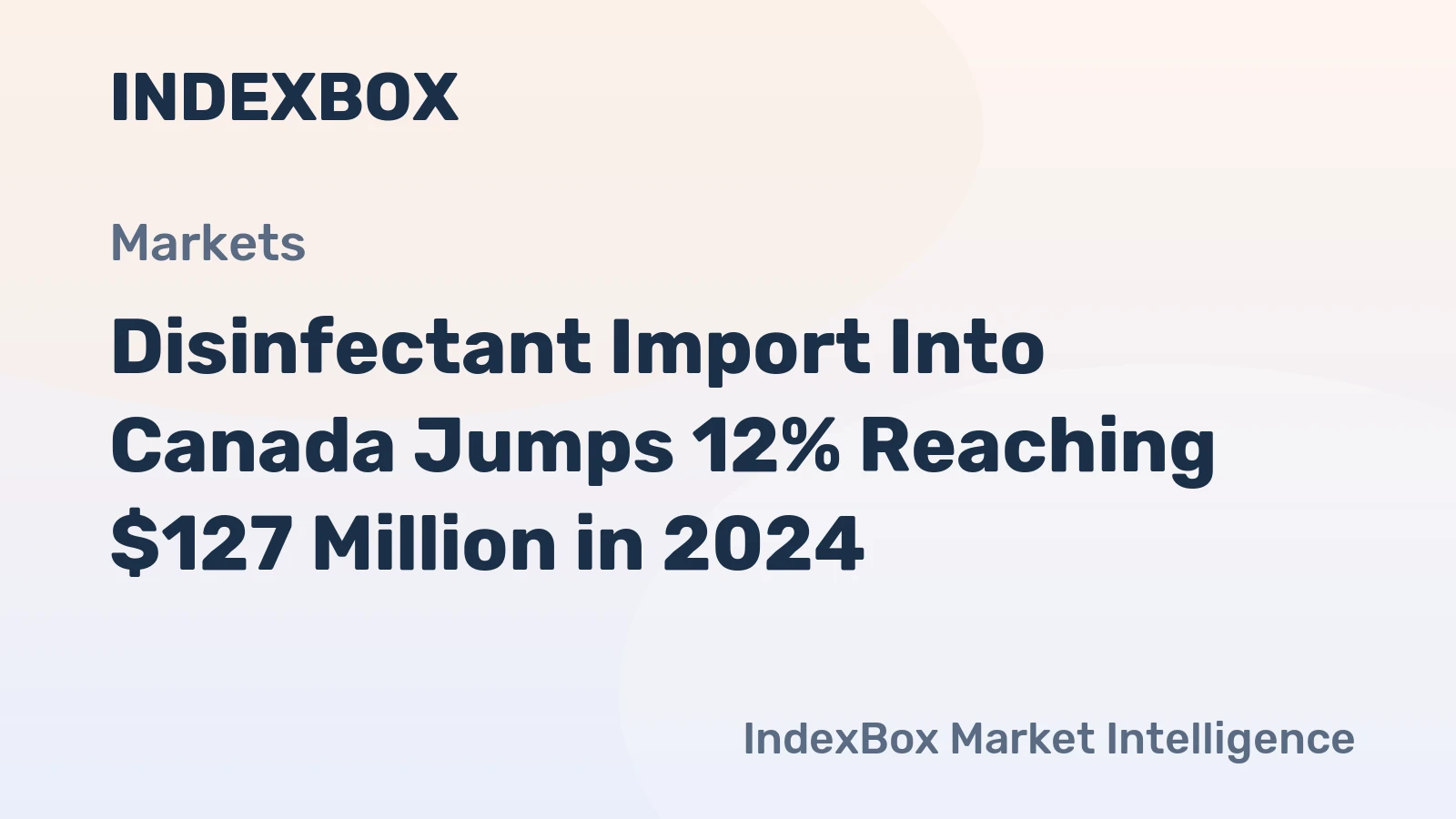Disinfectant Import Into Canada Jumps 12% Reaching $127 Million in 2024