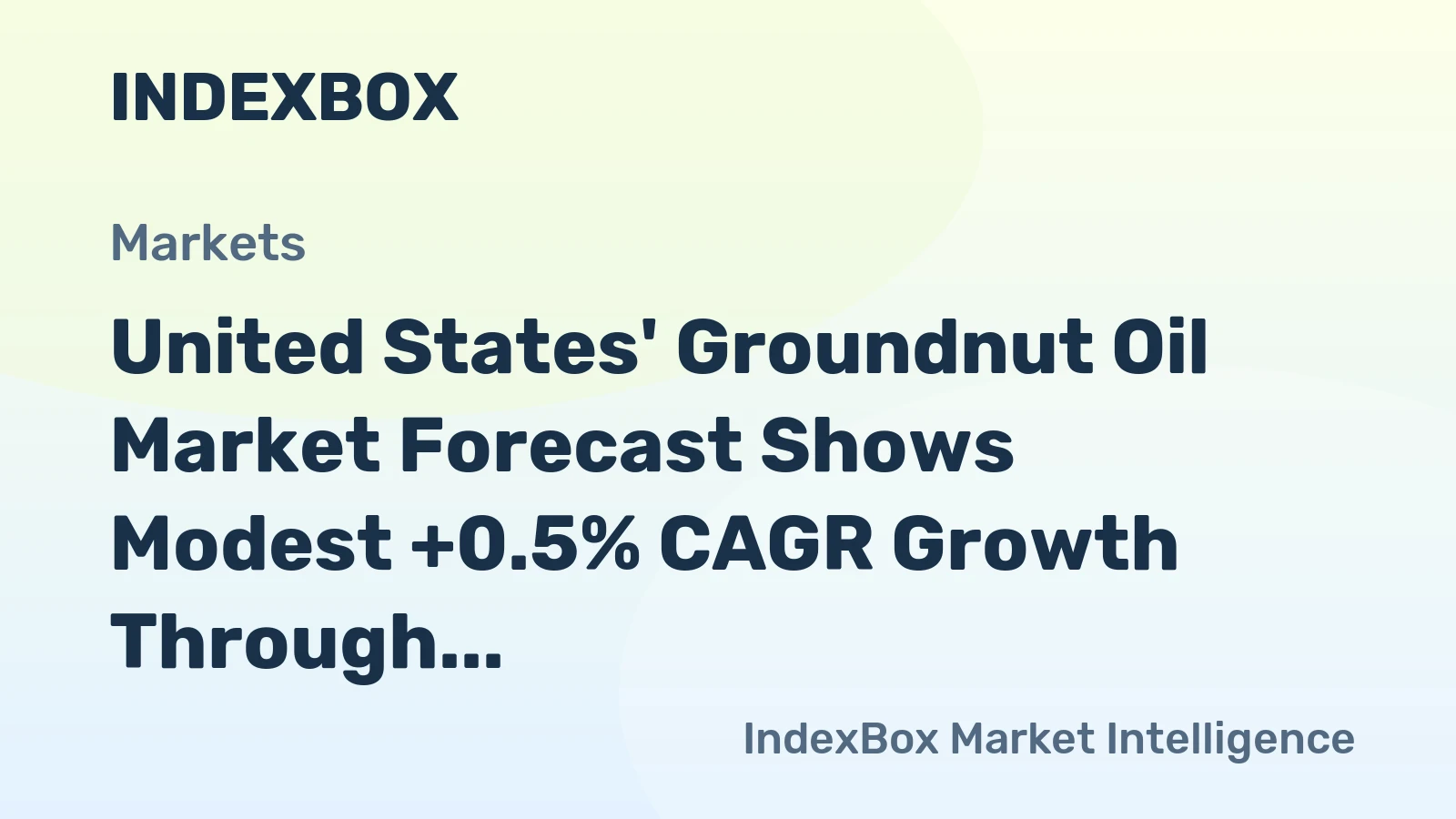 United States' Groundnut Oil Market Forecast Shows Modest +0.5% CAGR Growth Through 2035