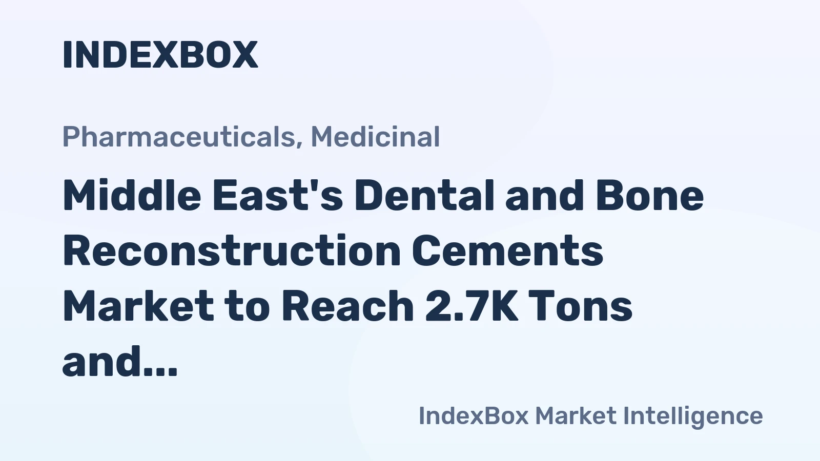 Middle East's Dental and Bone Reconstruction Cements Market to Reach 2.7K Tons and $465M by 2035