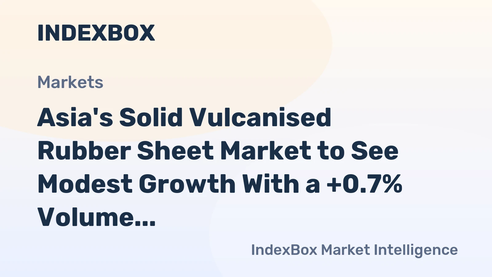 Asia's Solid Vulcanised Rubber Sheet Market to See Modest Growth With a +0.7% Volume CAGR Through 2035