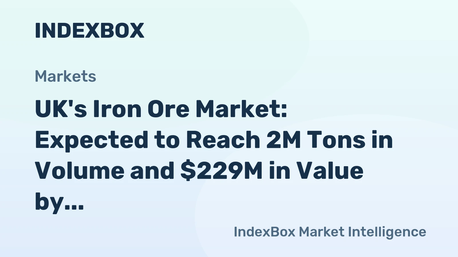 UK's Iron Ore Market: Expected to Reach 2M Tons in Volume and $229M in Value by 2035