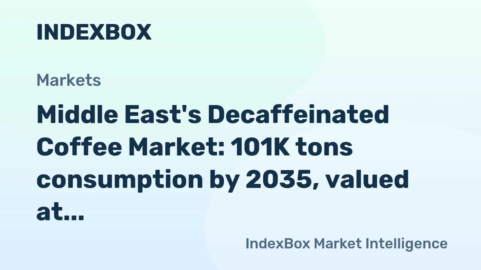 Middle East's Decaffeinated Coffee Market: 101K tons consumption by 2035, valued at $757M