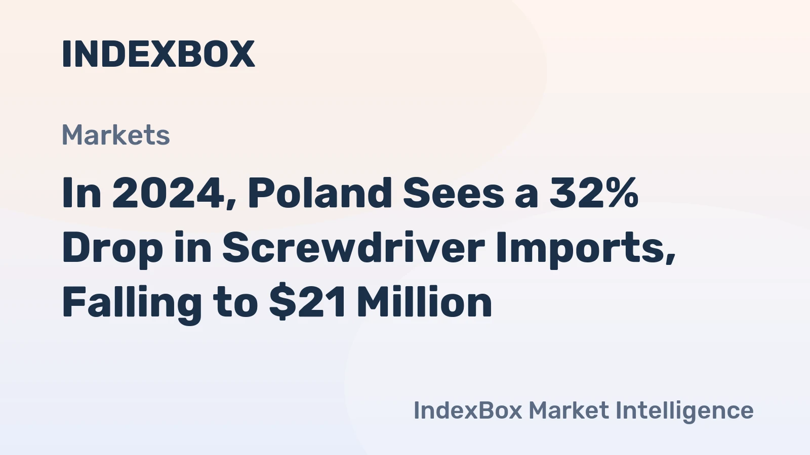 In 2024, Poland Sees a 32% Drop in Screwdriver Imports, Falling to $21 Million