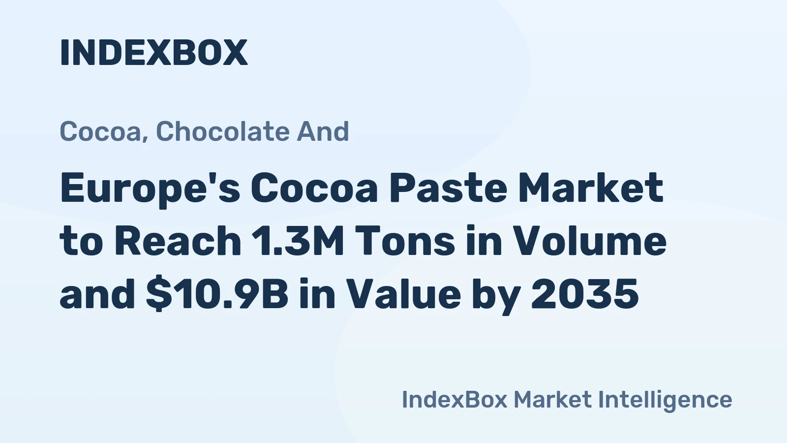 Europe's Cocoa Paste Market to Reach 1.3M Tons in Volume and $10.9B in Value by 2035