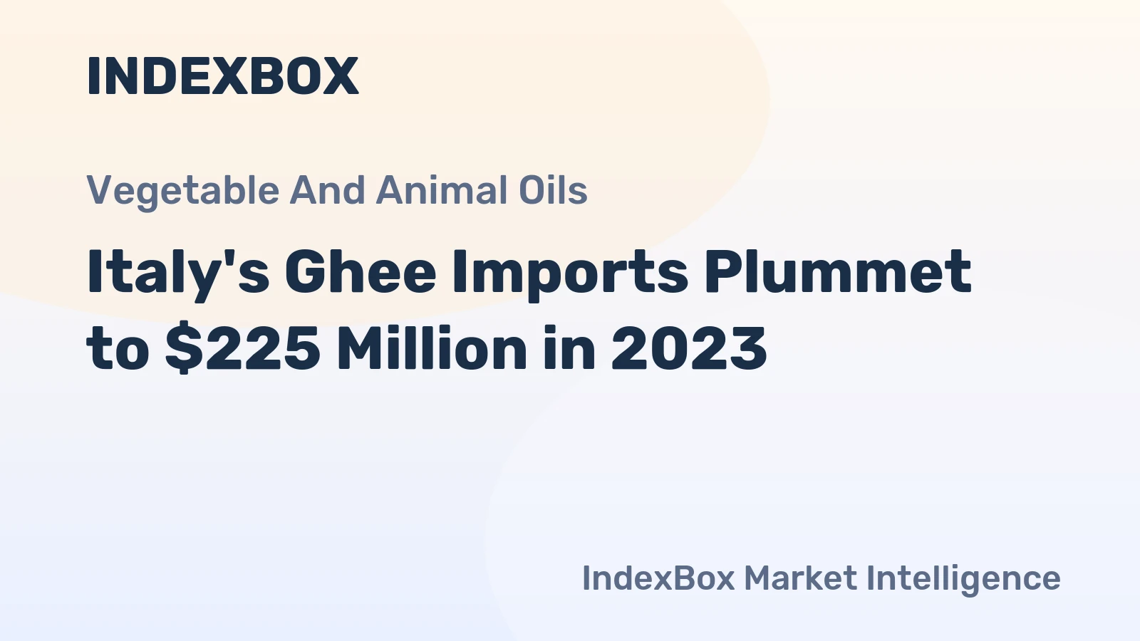 Italy's Ghee Imports Plummet to $225 Million in 2023